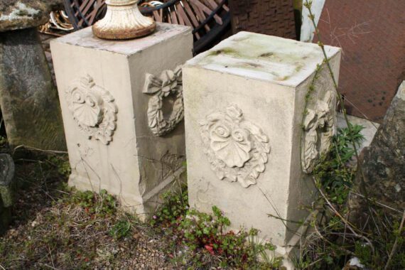 Pair Of Reclaimed Original Antique Stone Plinths - Warwick Reclamation
