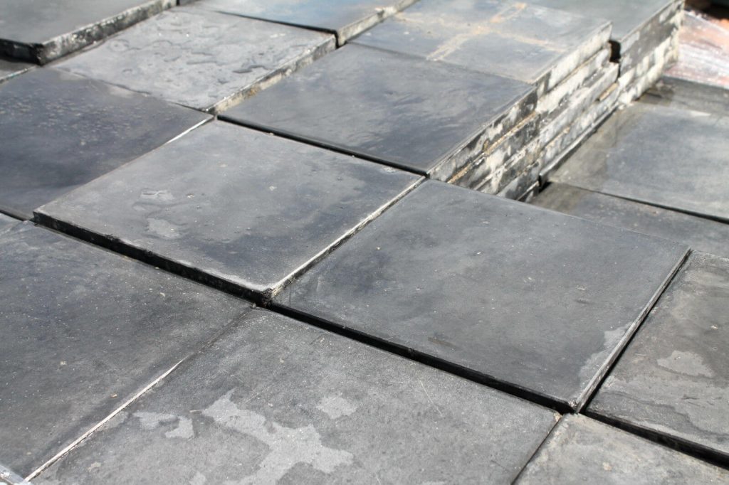 Reclaimed 9 x 9 Inch Black Quarry Tiles - Warwick Reclamation