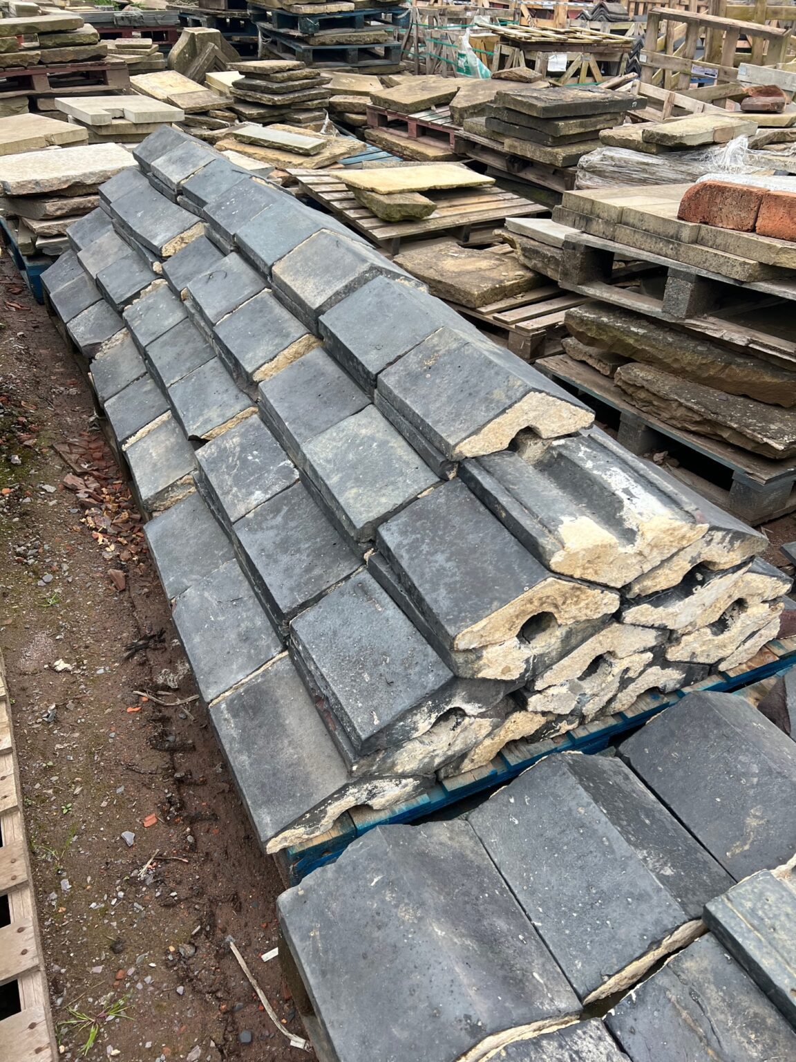 Reclaimed 12 Inch Large Staffordshire Blue Triangular Apex Coping ...